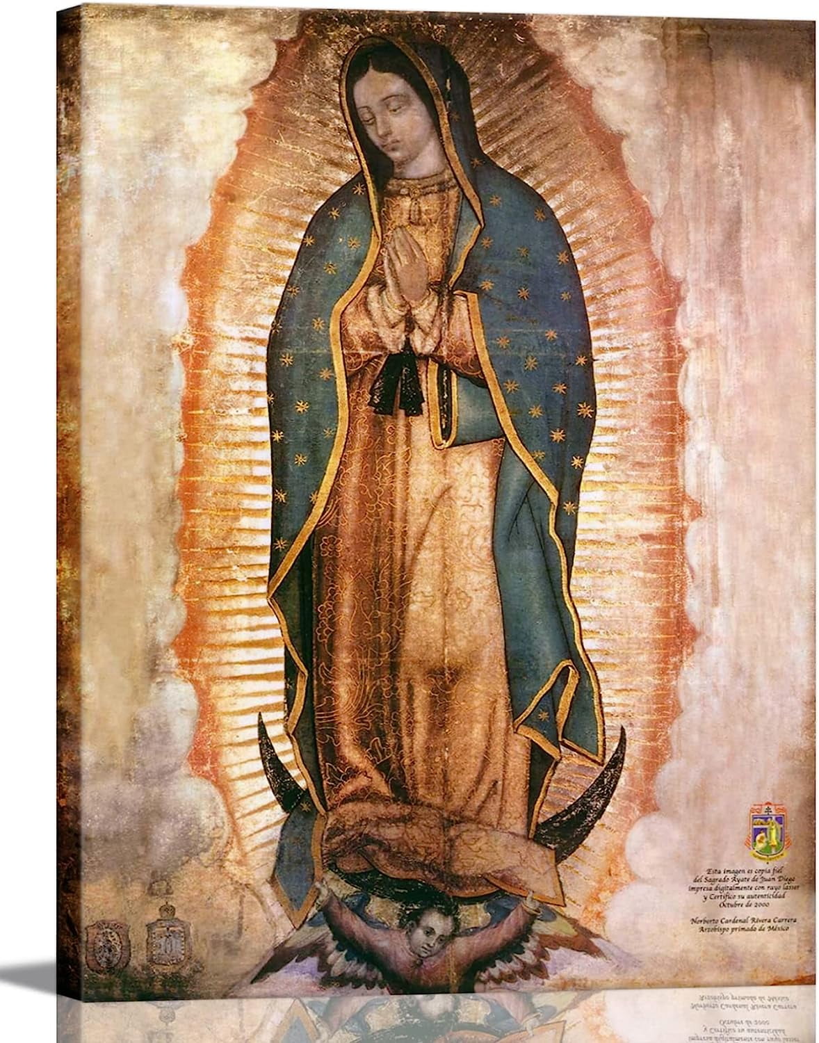 AXXPosters-Our Lady of Guadalupe Portrait Canvas Wall Art Decor Virgin ...