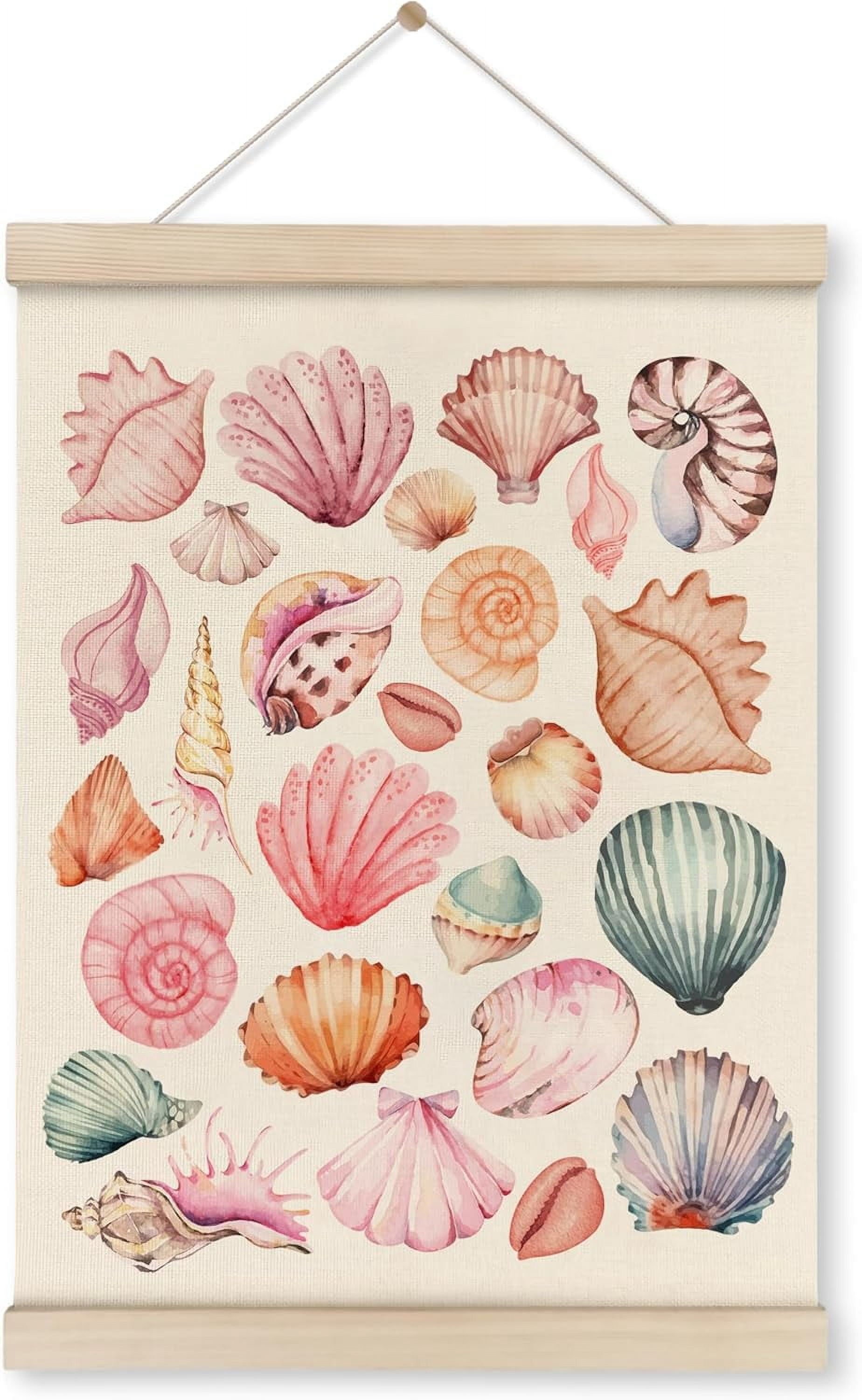 AXXPosters Pink Coastal Cowgirl Wall Art Poster UnFrame, Seashell Wall ...