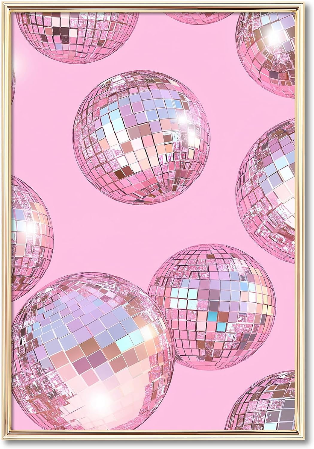 AXXPosters Pink Disco Ball Wall Art Canvas Preppy Aesthetic Prints ...