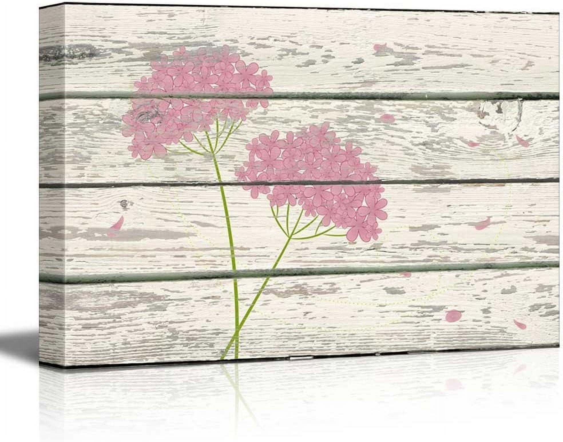 AXXPosters-- Pink Green Flower Petals on a Breeze Artwork - Rustic ...