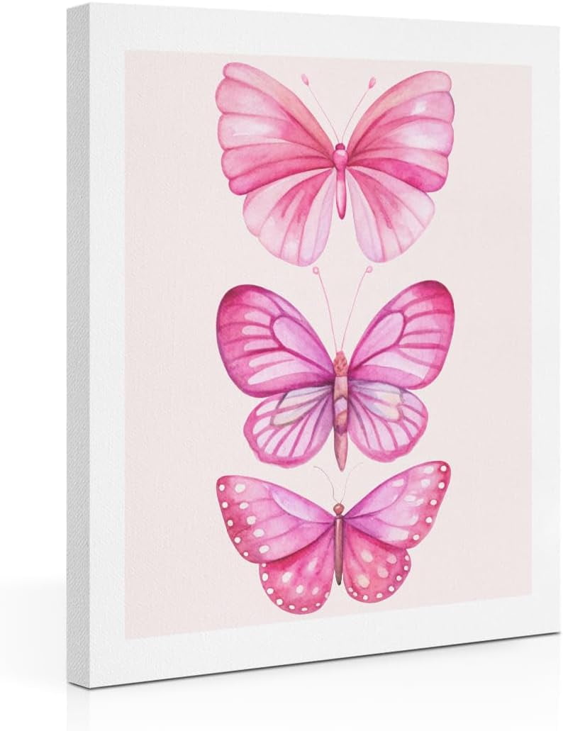 AXXPosters Pink Preppy Wall Art Butterfly Decorations Preppy Room Decor ...