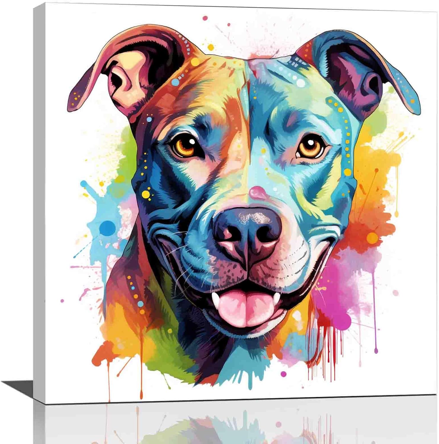 AXXPosters Pit bull Dog watercolor painting print -watercolor painting ...