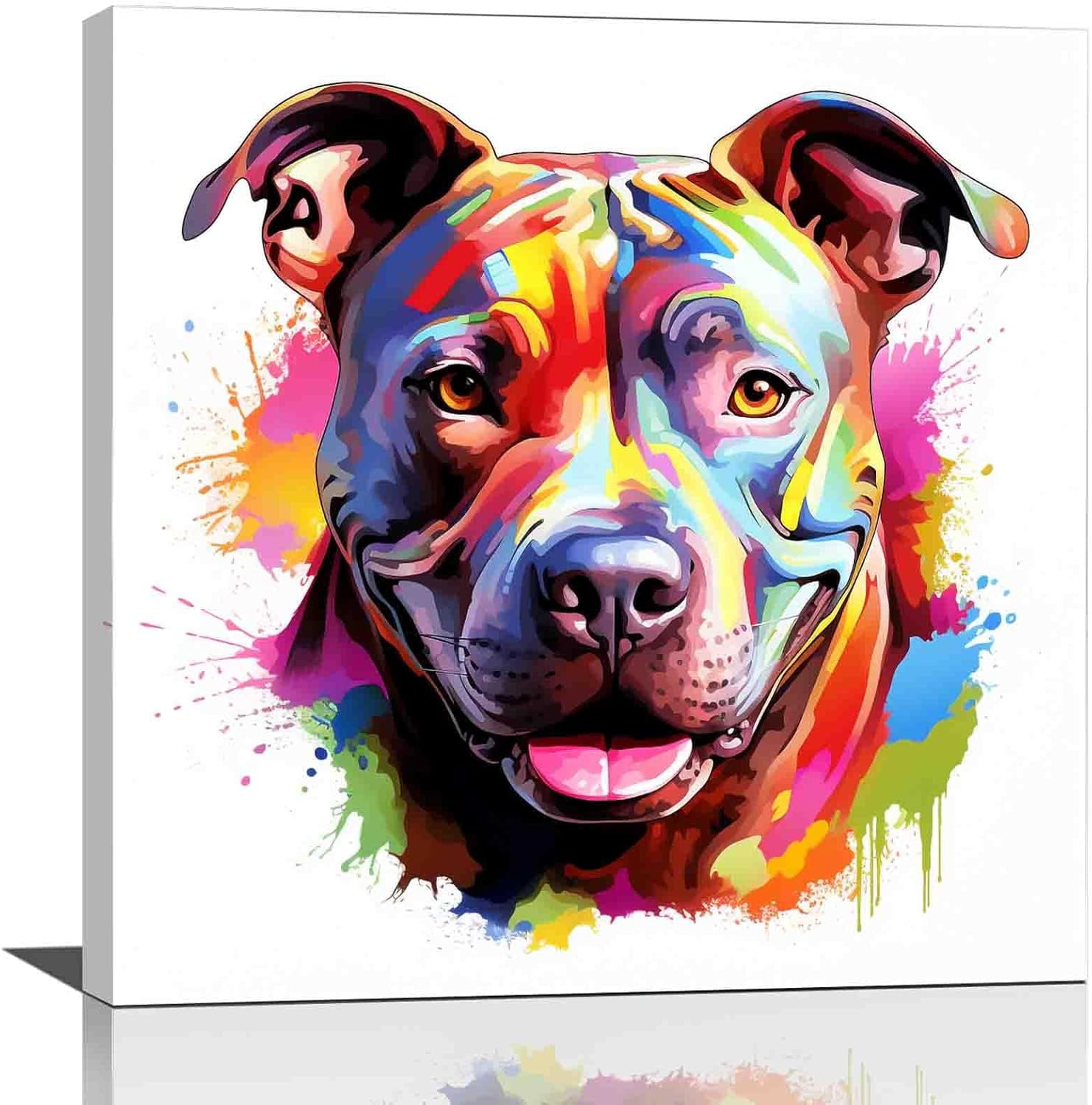 AXXPosters Pit bull Dog watercolor painting print -watercolor wall art ...