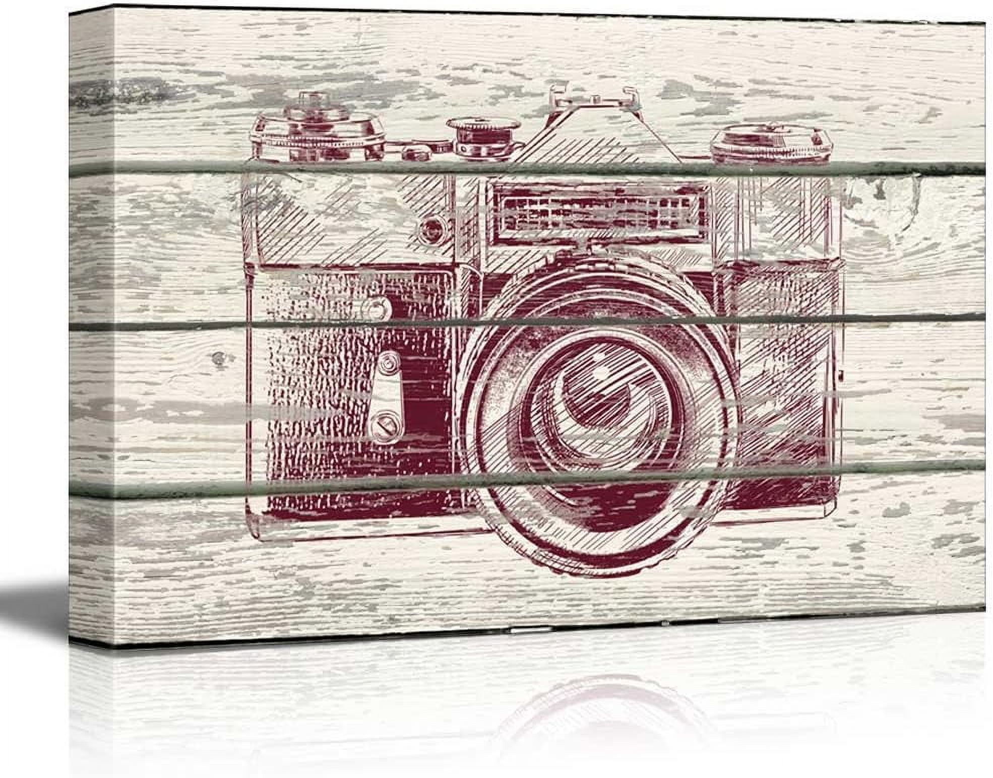 AXXPosters-- Point and Click Camera Print Artwork - Rustic Canvas Wall ...