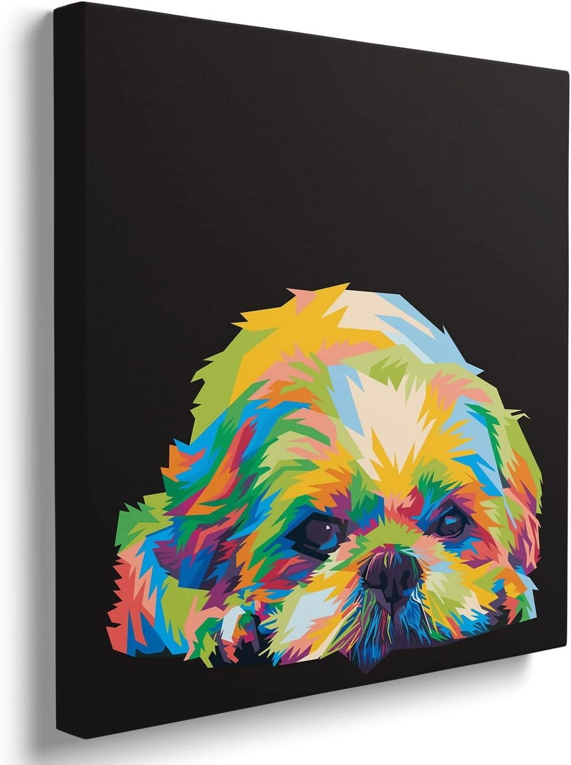 AXXPosters-Poodle Dog Canvas Wall Art Poster Prints Colorful Pop Animal ...
