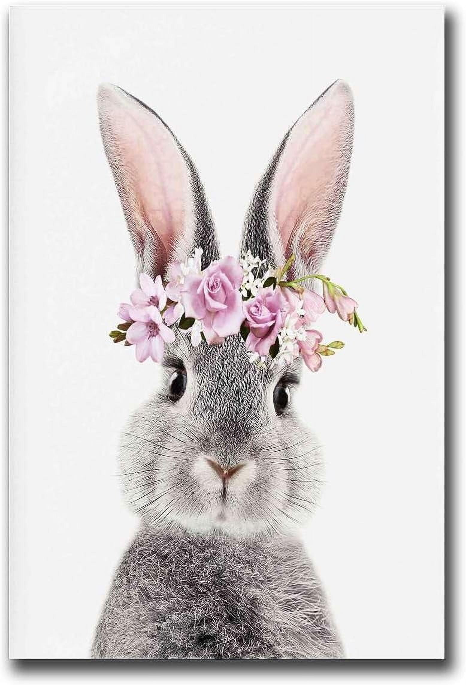AXXPosters Printed Canvas Poster Wall Art Bunny Print Nursery Rabbit ...