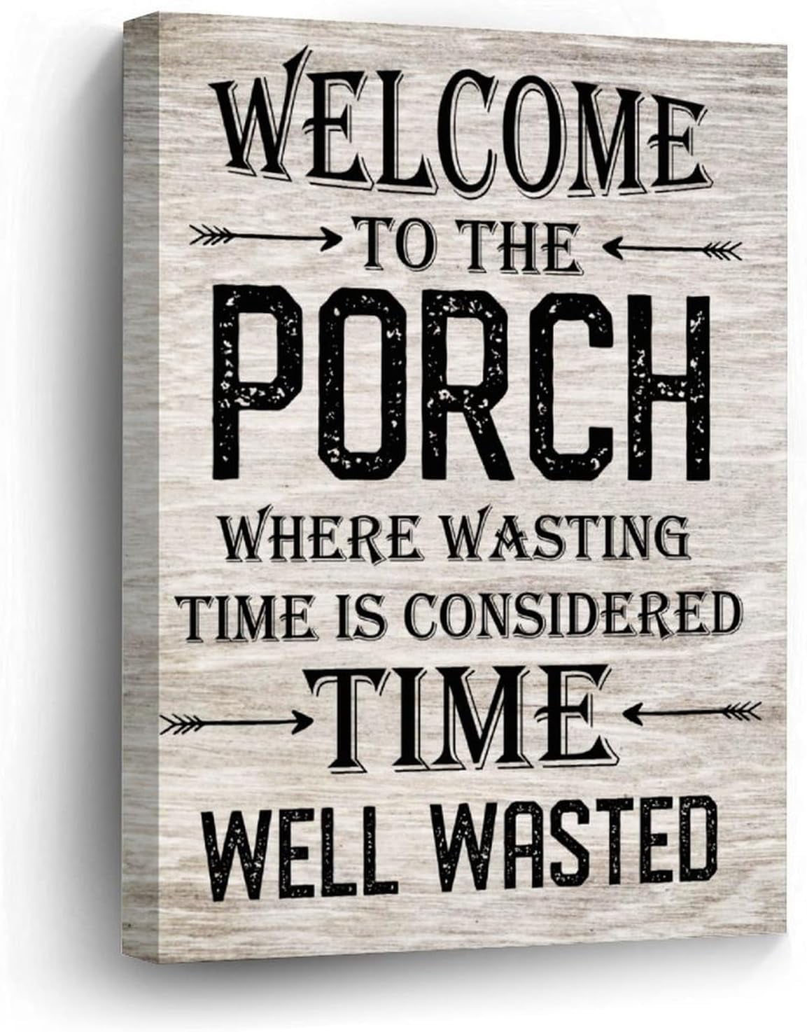 AXXPosters Quotes Canvas Wall Art,Welcome to The Porch Where Wasting ...