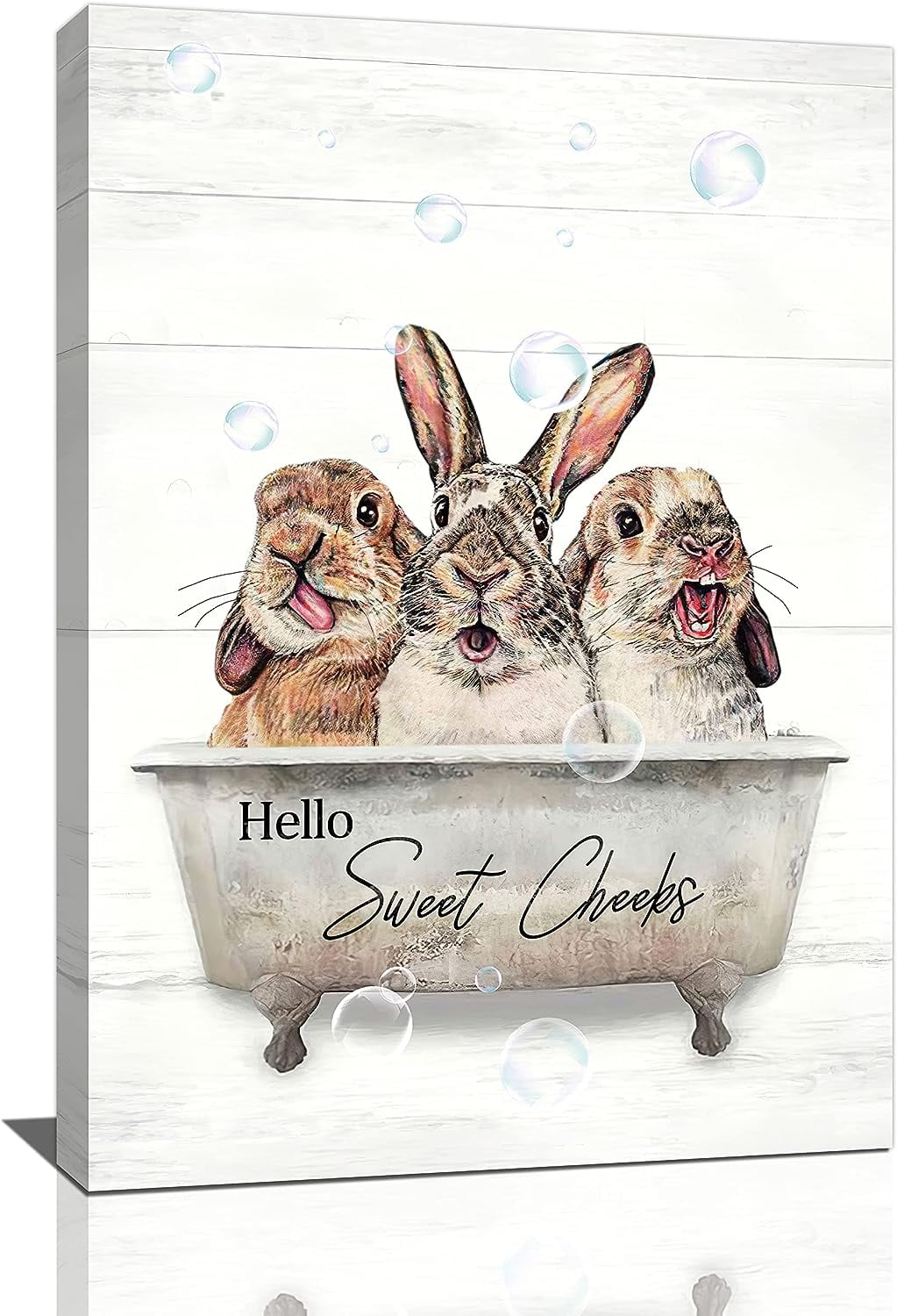 AXXPosters Rabbit Bathroom Wall Art Funny Bathtub Pictures Wall Decor ...