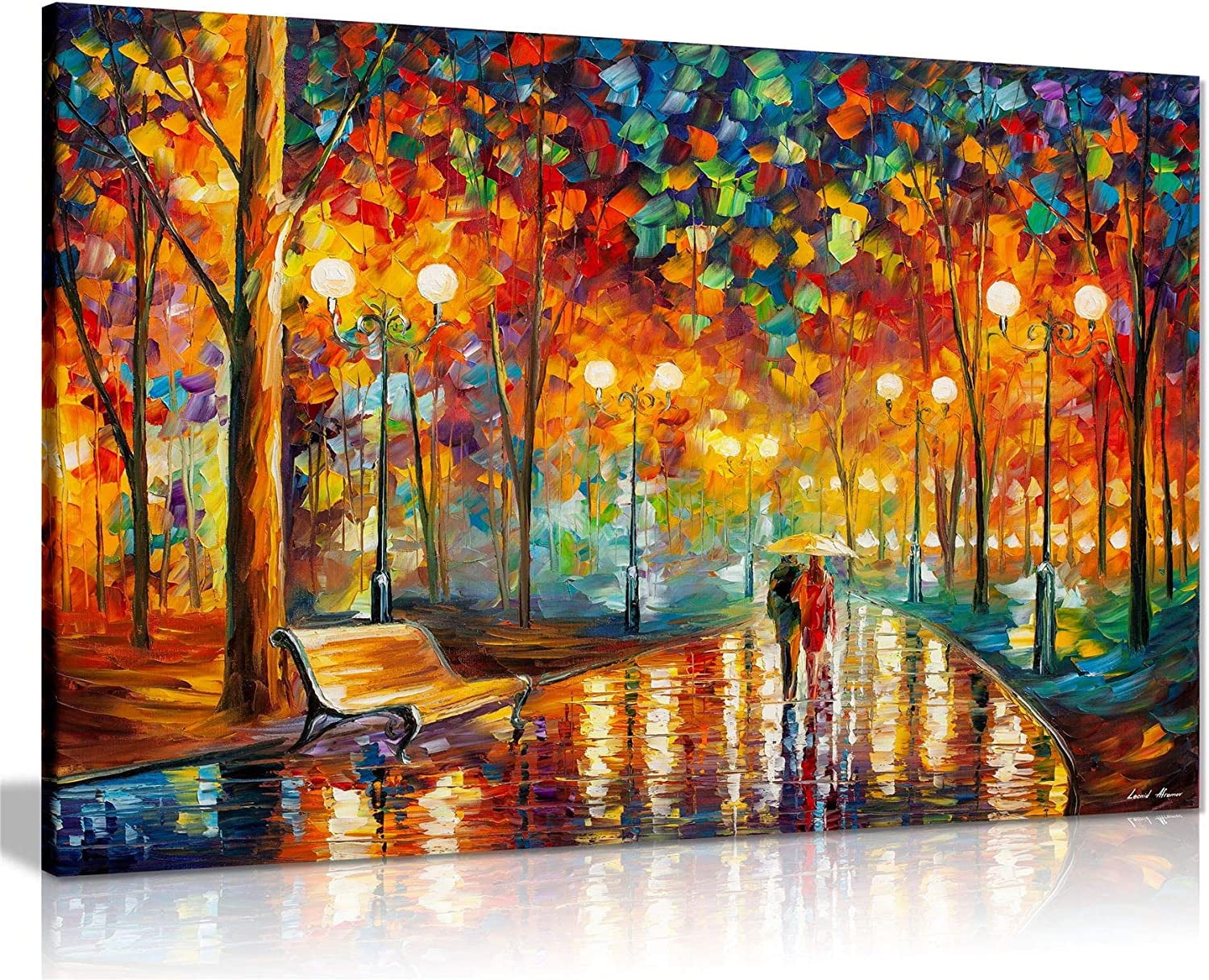 AXXPosters-Rains Rustle II by Leonid Afremov Canvas Wall Art Picture ...