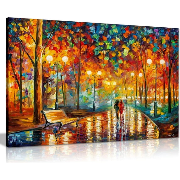 AXXPosters-Rains Rustle II by Leonid Afremov Canvas Wall Art Picture ...