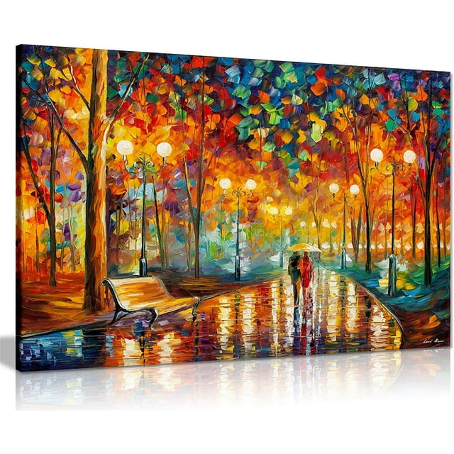 AXXPosters-Rains Rustle II by Leonid Afremov Canvas Wall Art Picture ...