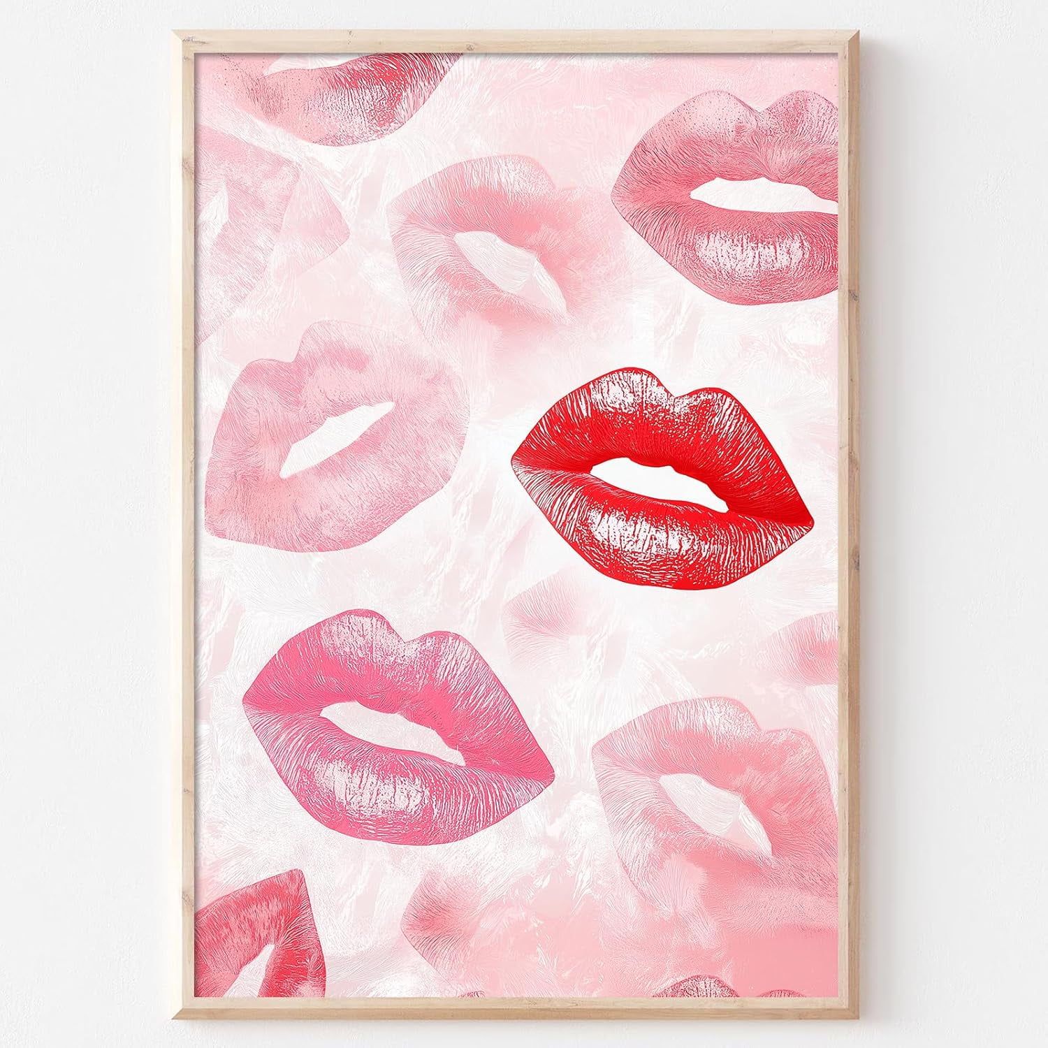 AXXPosters Red Lips Canvas Wall Art Fashion Aesthetic Posters Abstract ...