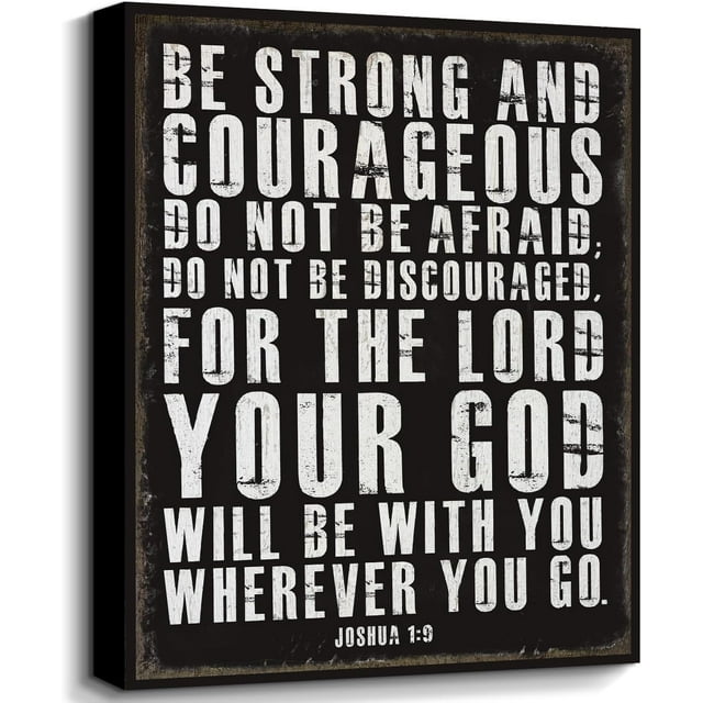 AXXPosters-Retro Christian Wall Art Be Strong and Courageous Bible ...
