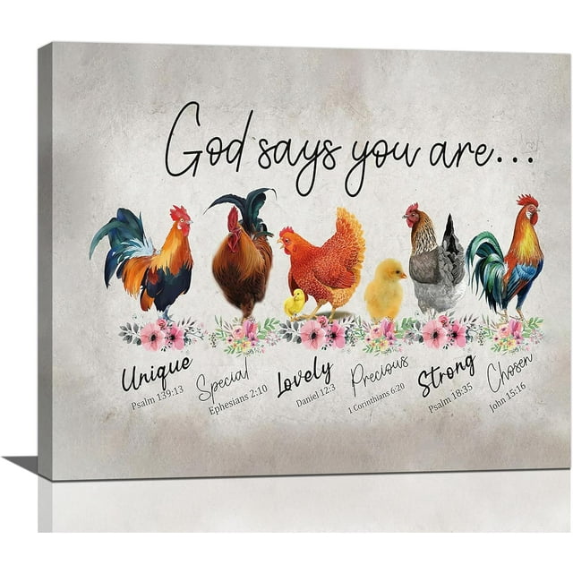 AXXPosters-Rooster Kitchen Decor Wall Art Rustic Farmhouse Chicken ...