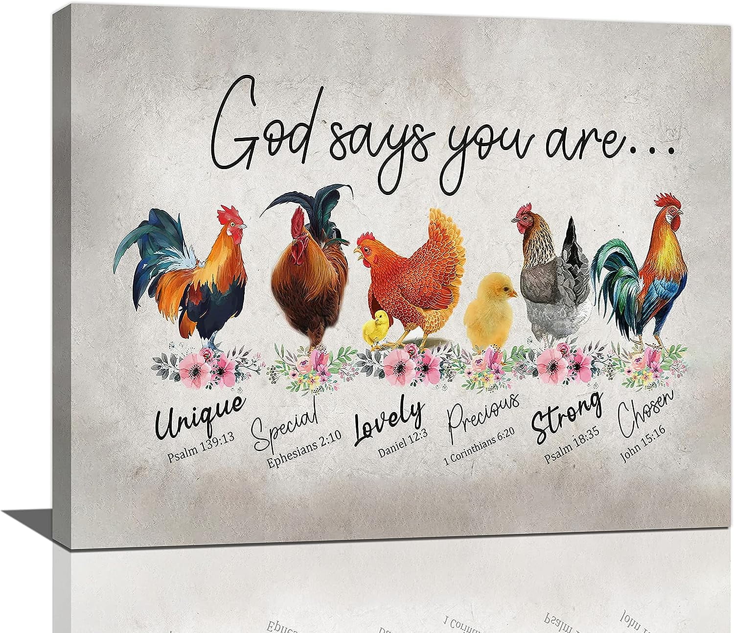 AXXPosters-Rooster Kitchen Decor Wall Art Rustic Farmhouse Chicken ...