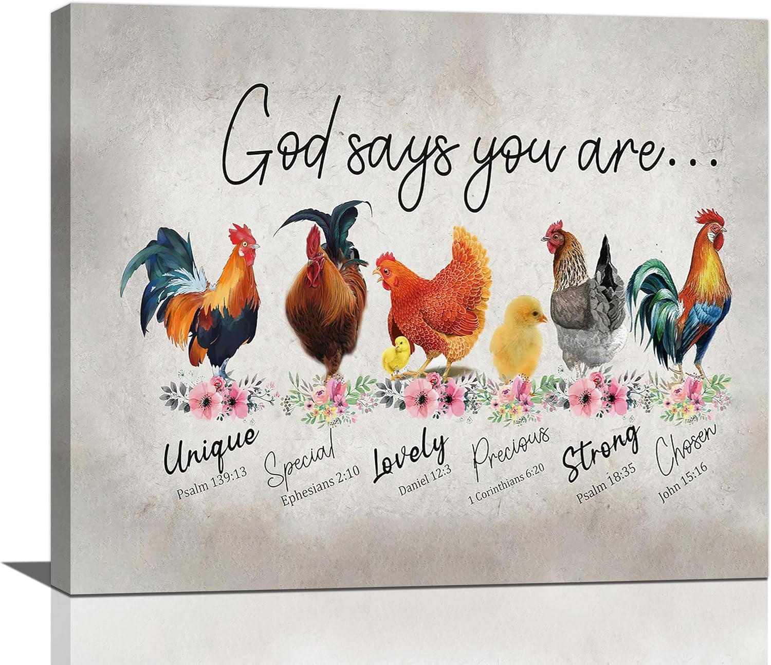 AXXPosters-Rooster Kitchen Decor Wall Art Rustic Farmhouse Chicken ...