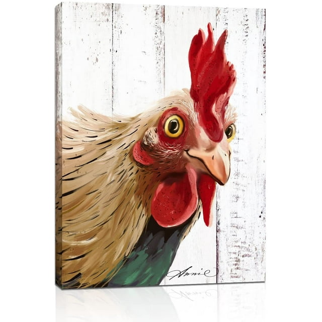 AXXPosters-Rooster Kitchen Decor Wall art - Abstract Farmhouse Chicken ...