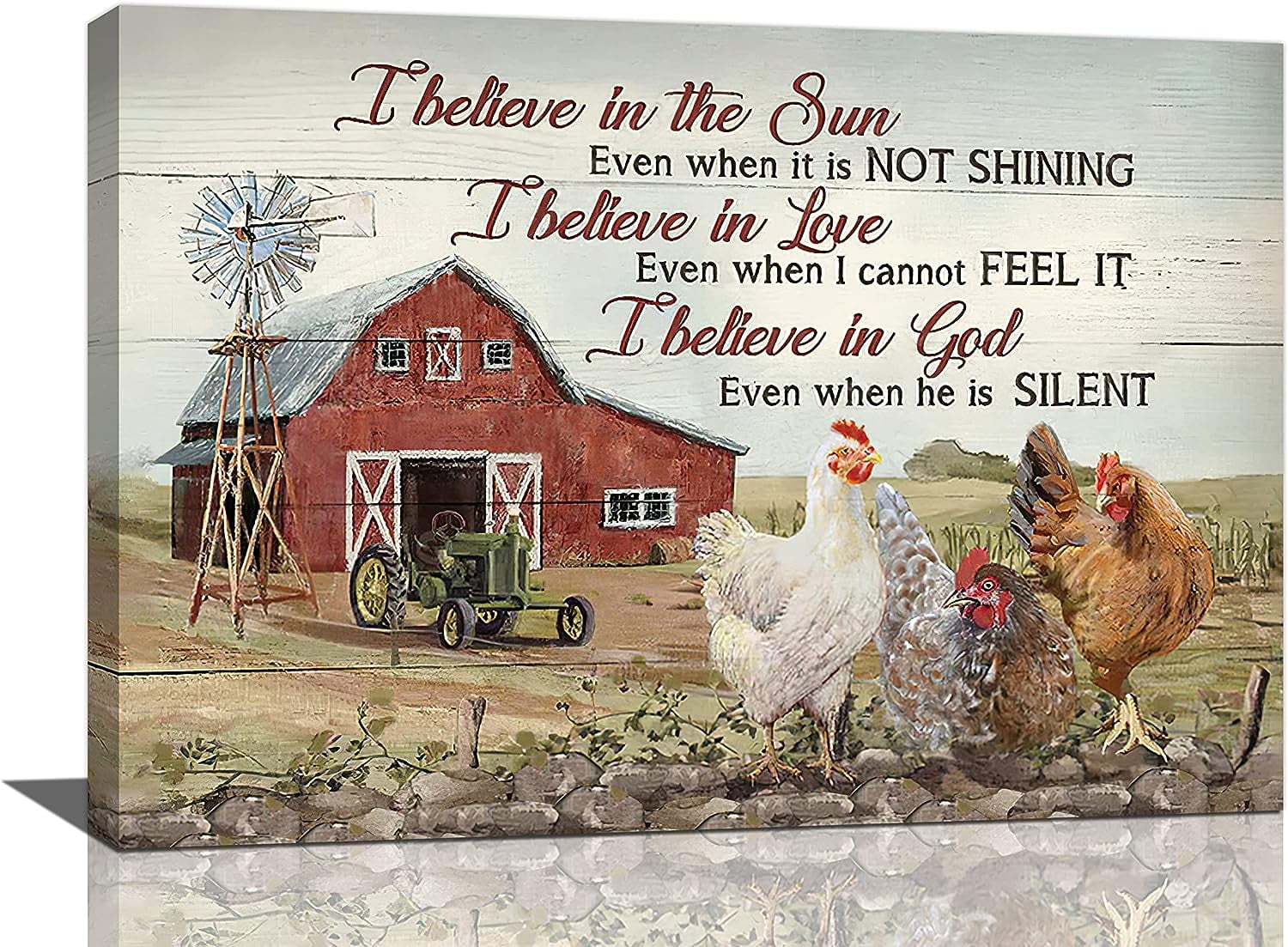 AXXPosters-Rooster Kitchen DecorWall Art Rustic Farmhouse Chicken Barn ...