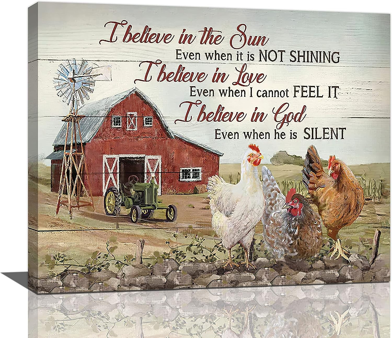 AXXPosters-Rooster Kitchen DecorWall Art Rustic Farmhouse Chicken Barn ...