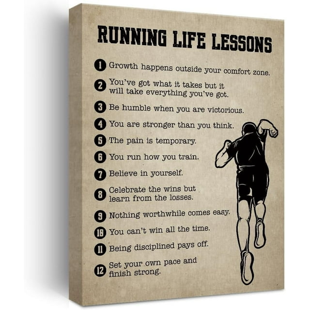 AXXPosters-Running Gifts Inspirational Wall Decor Canvas Wall Art ...