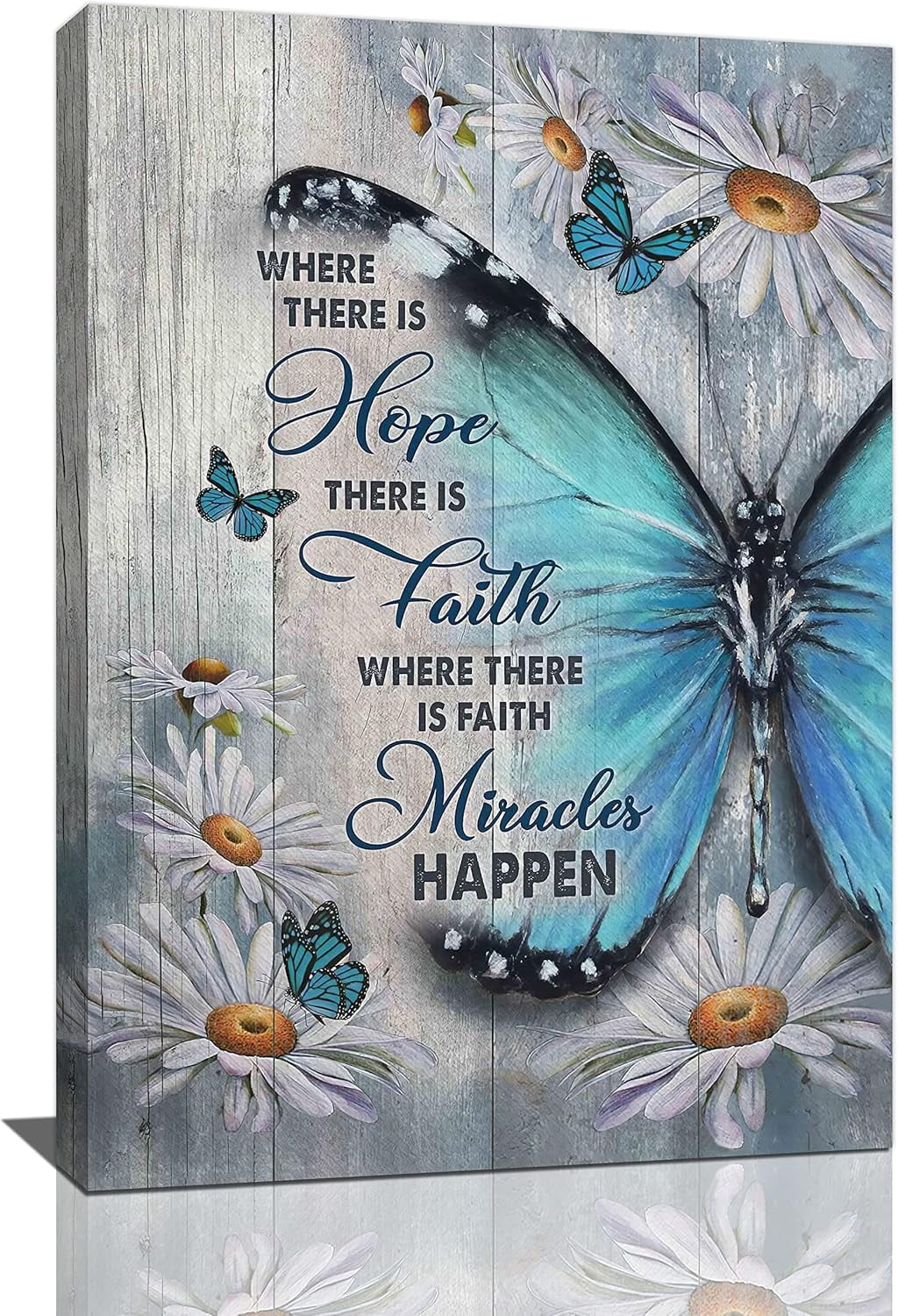 AXXPosters Rustic Butterfly Daisy Wall Art Inspirational Motivational ...