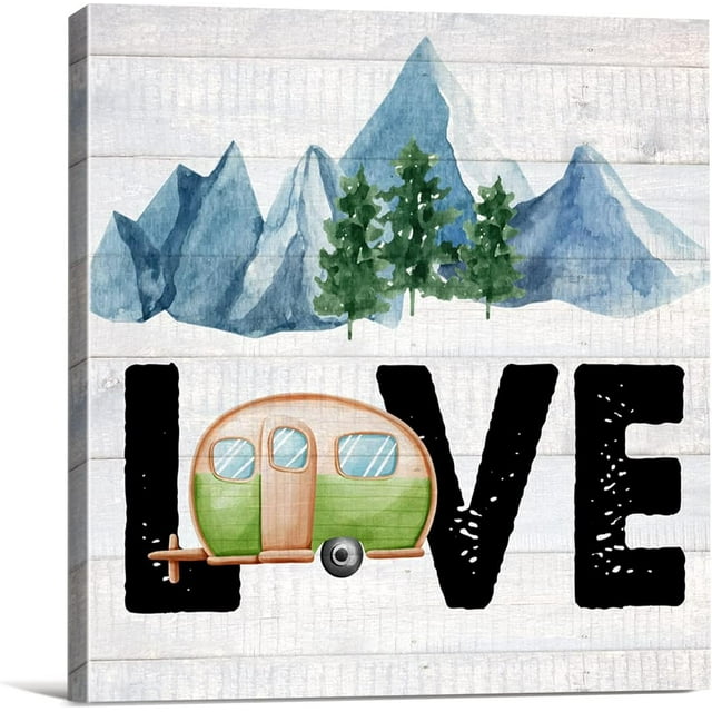 AXXPosters-Rustic Love Camping Farmhouse Canvas Print Wall Art Decor RV ...