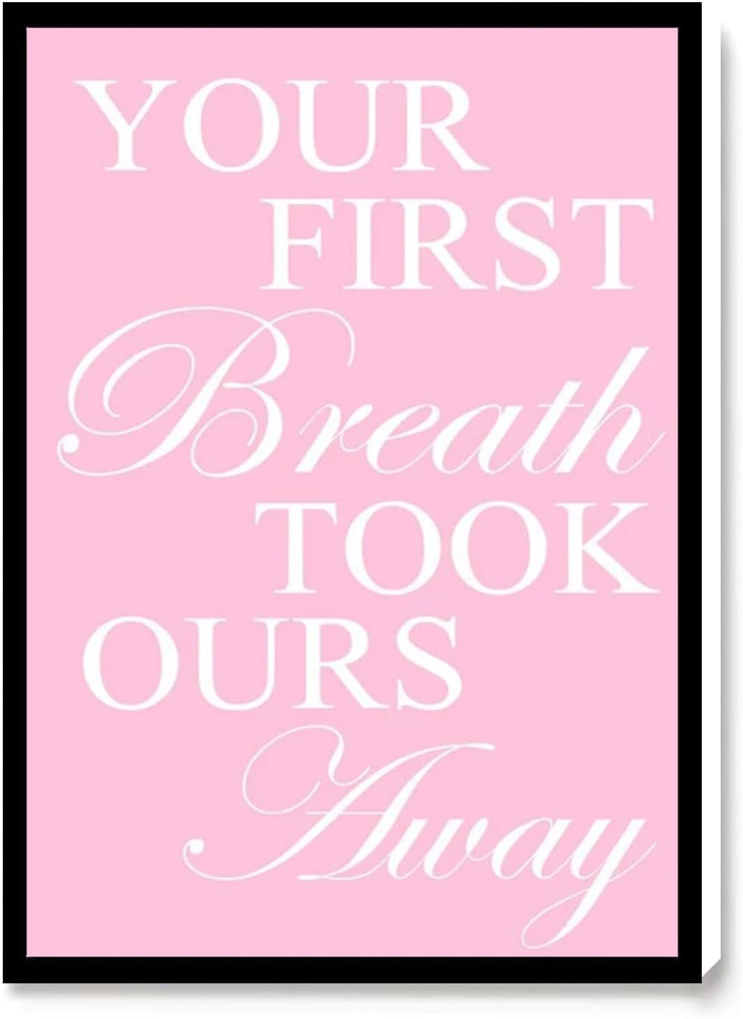 AXXPosters SEA TURTLE WALL ART，BLACK LIVING ROOM DECOR，CHRISTMAS WALL ART，Your First Breath Took ...