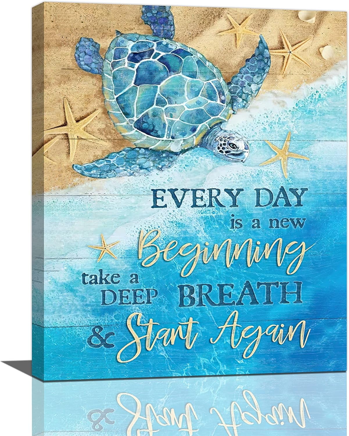 AXXPosters Sea Turtle Bathroom Wall Art Beach Turtle Wall Decor Coastal ...