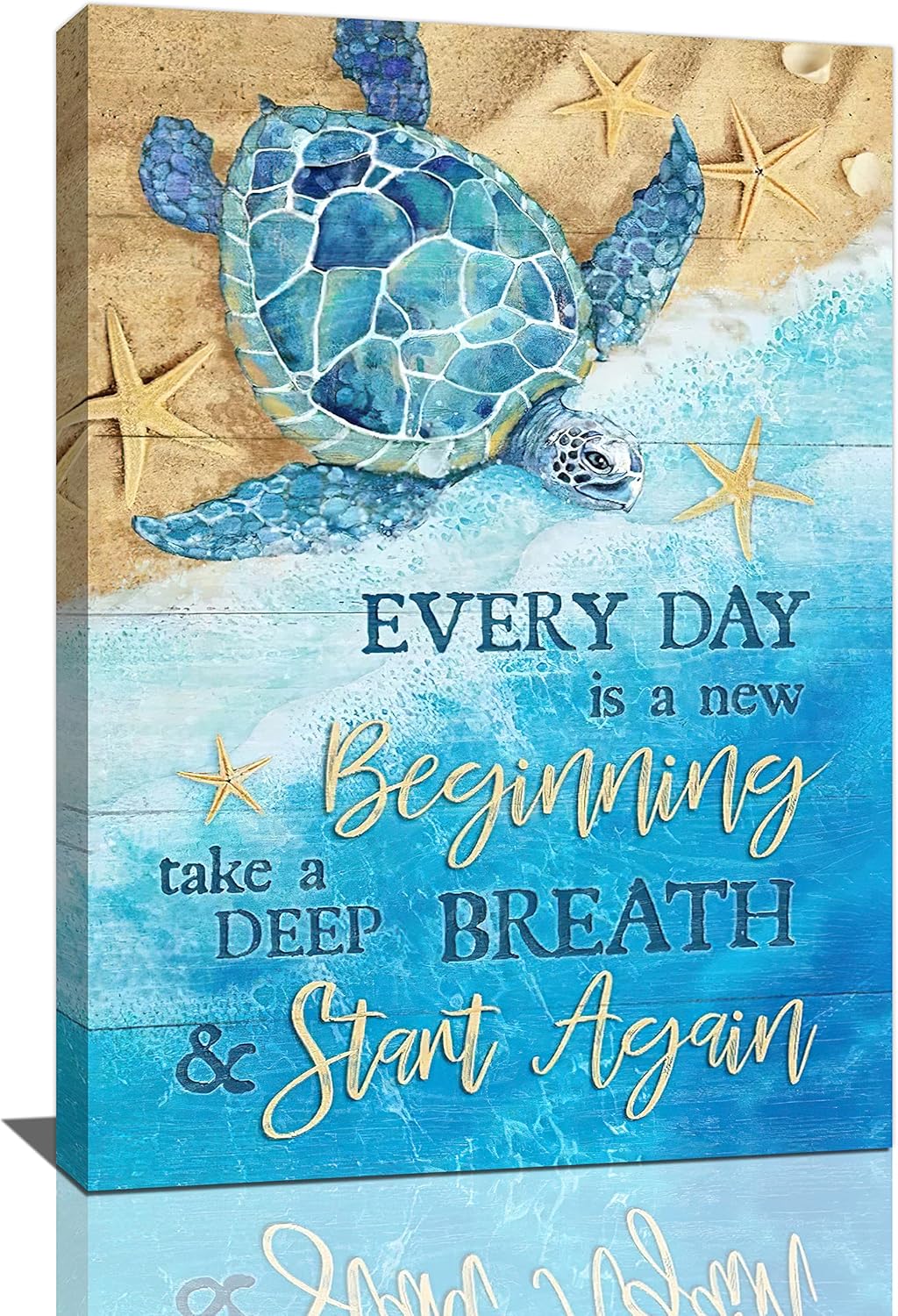 AXXPosters Sea Turtle Bathroom Wall Art Beach Turtle Wall Decor Coastal ...