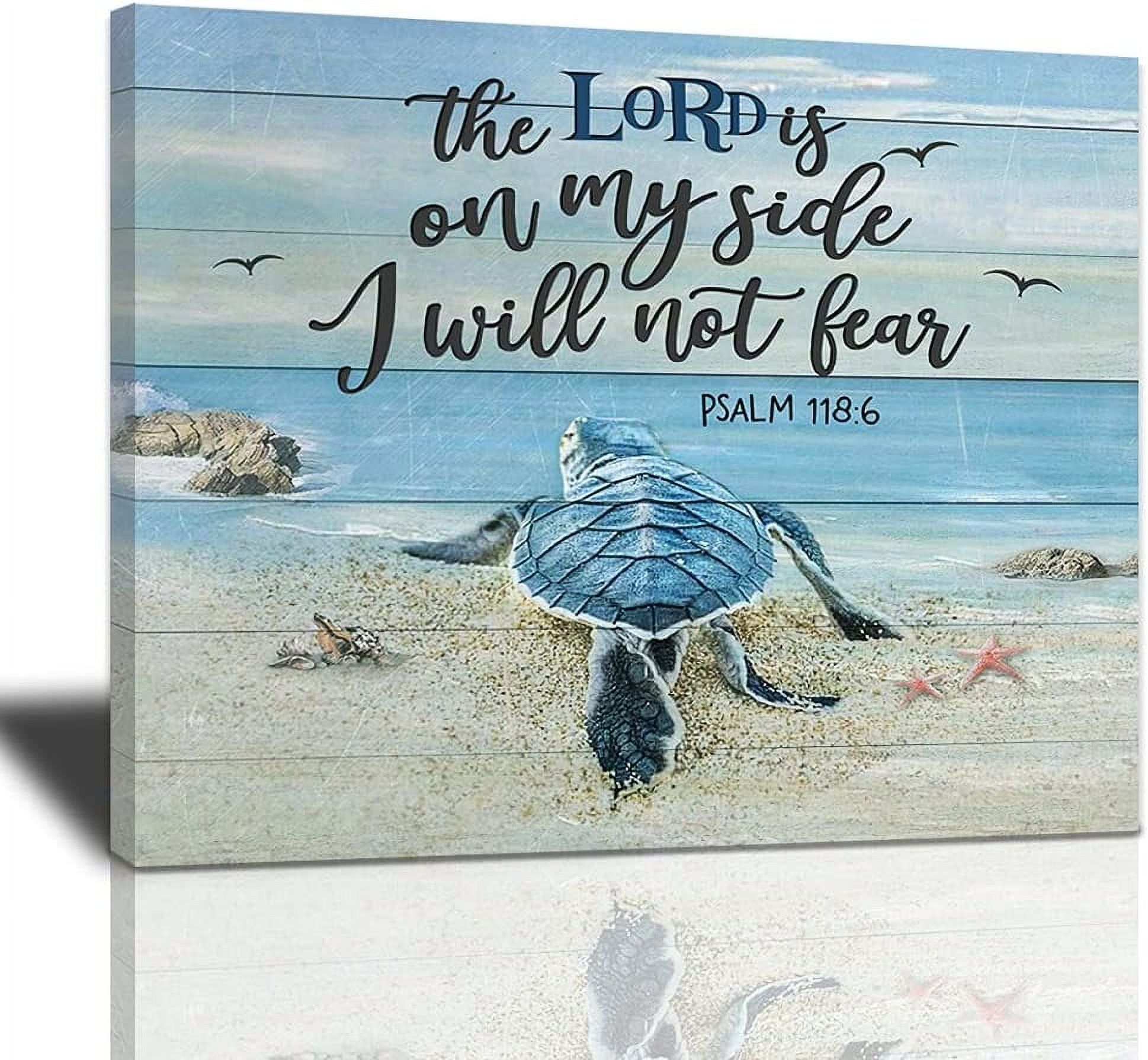 AXXPosters-Sea Turtle Bathroom Wall Art Christian Beach Turtle Picture ...