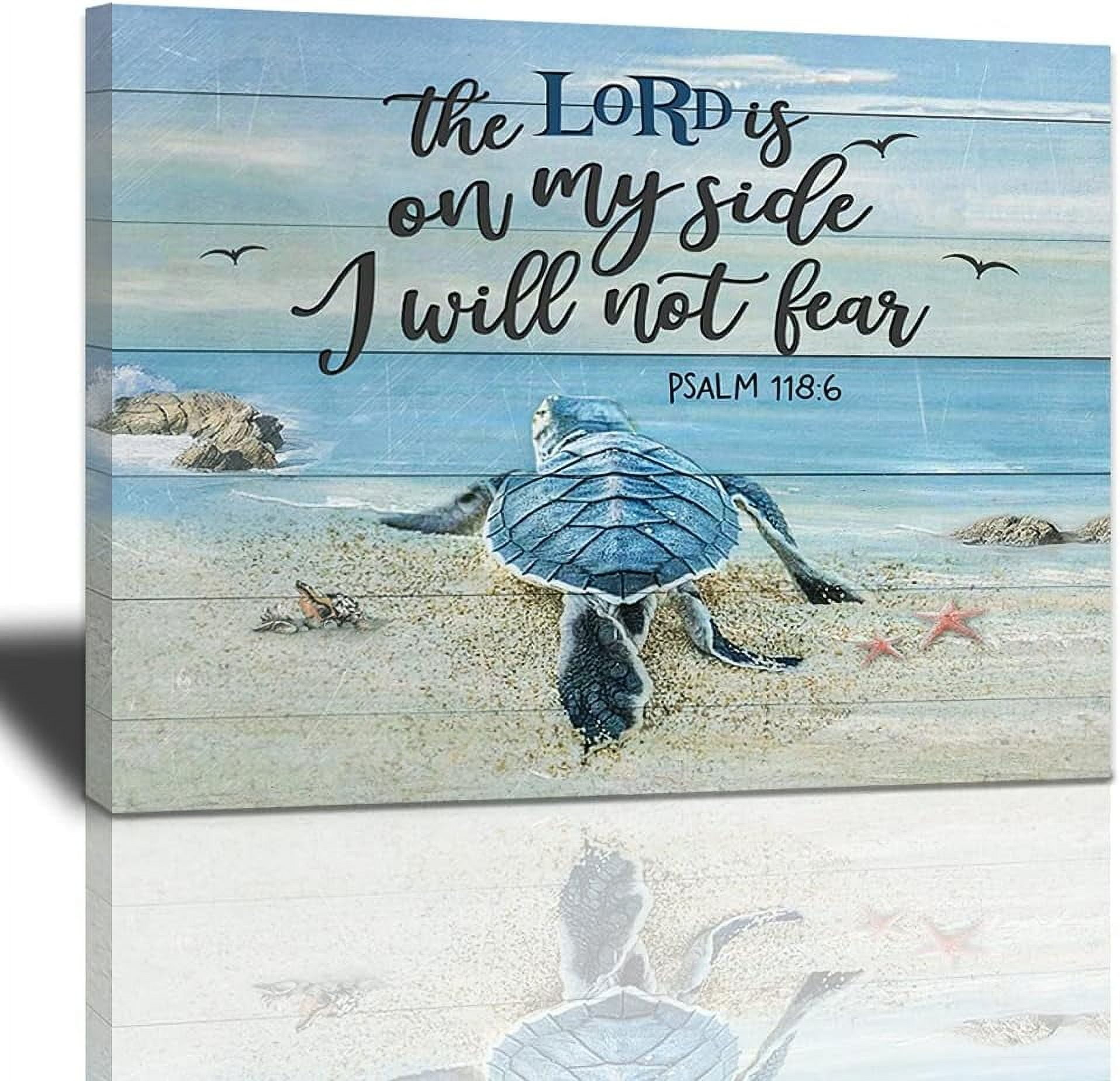 AXXPosters-Sea Turtle Bathroom Wall Art Christian Beach Turtle Picture ...