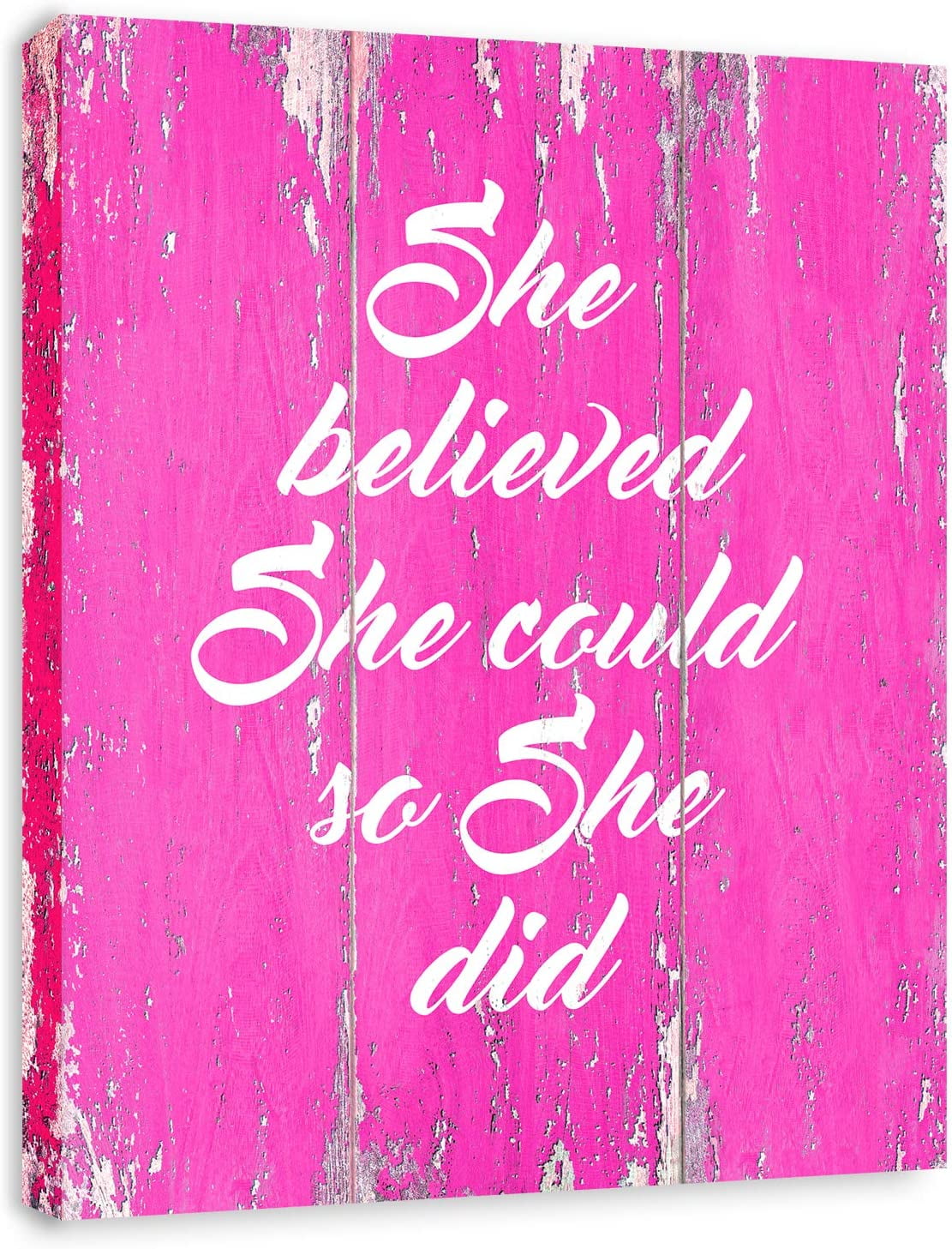 AXXPosters-She Believe Quote Motivational - - Canvas Print Home Decor ...