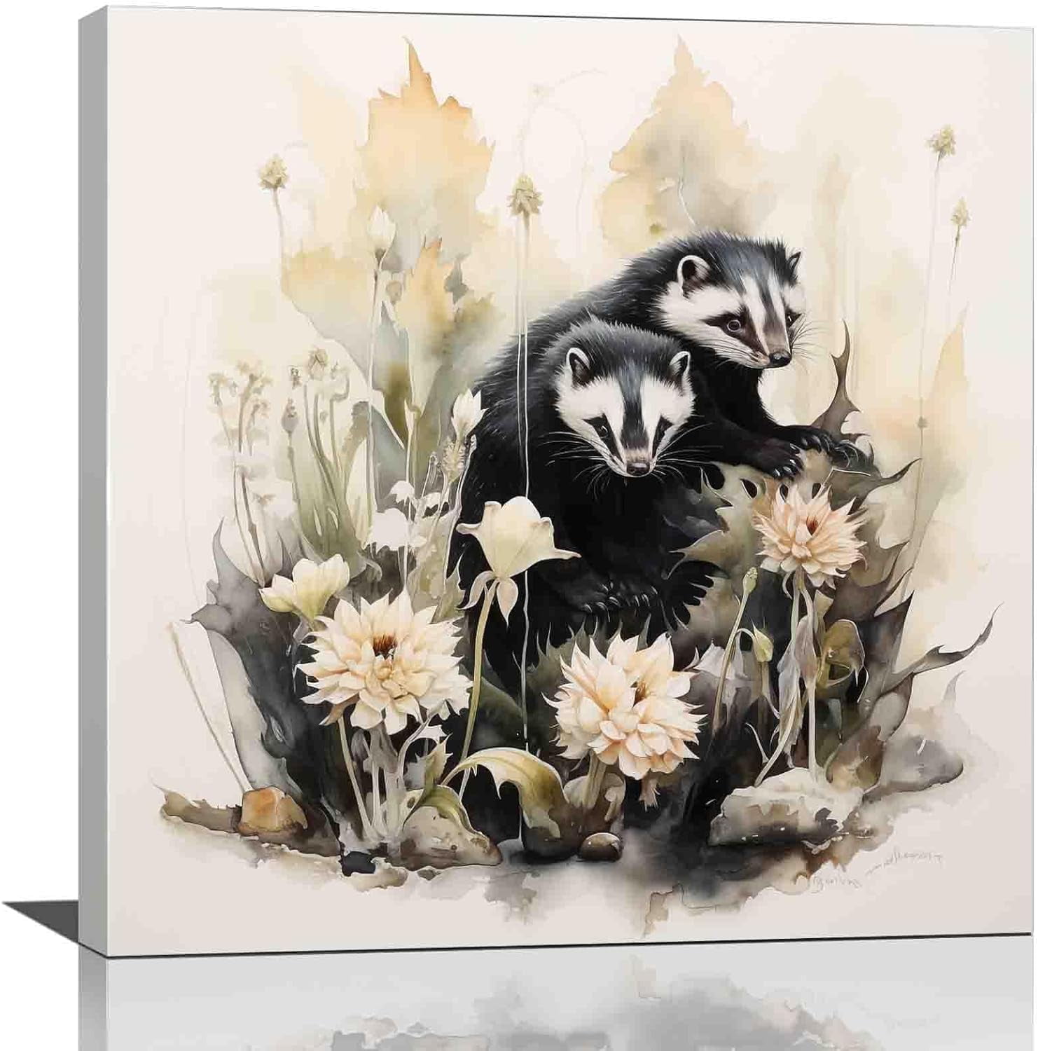 AXXPosters Skunk watercolor painting print -folk art watercolor,baby ...