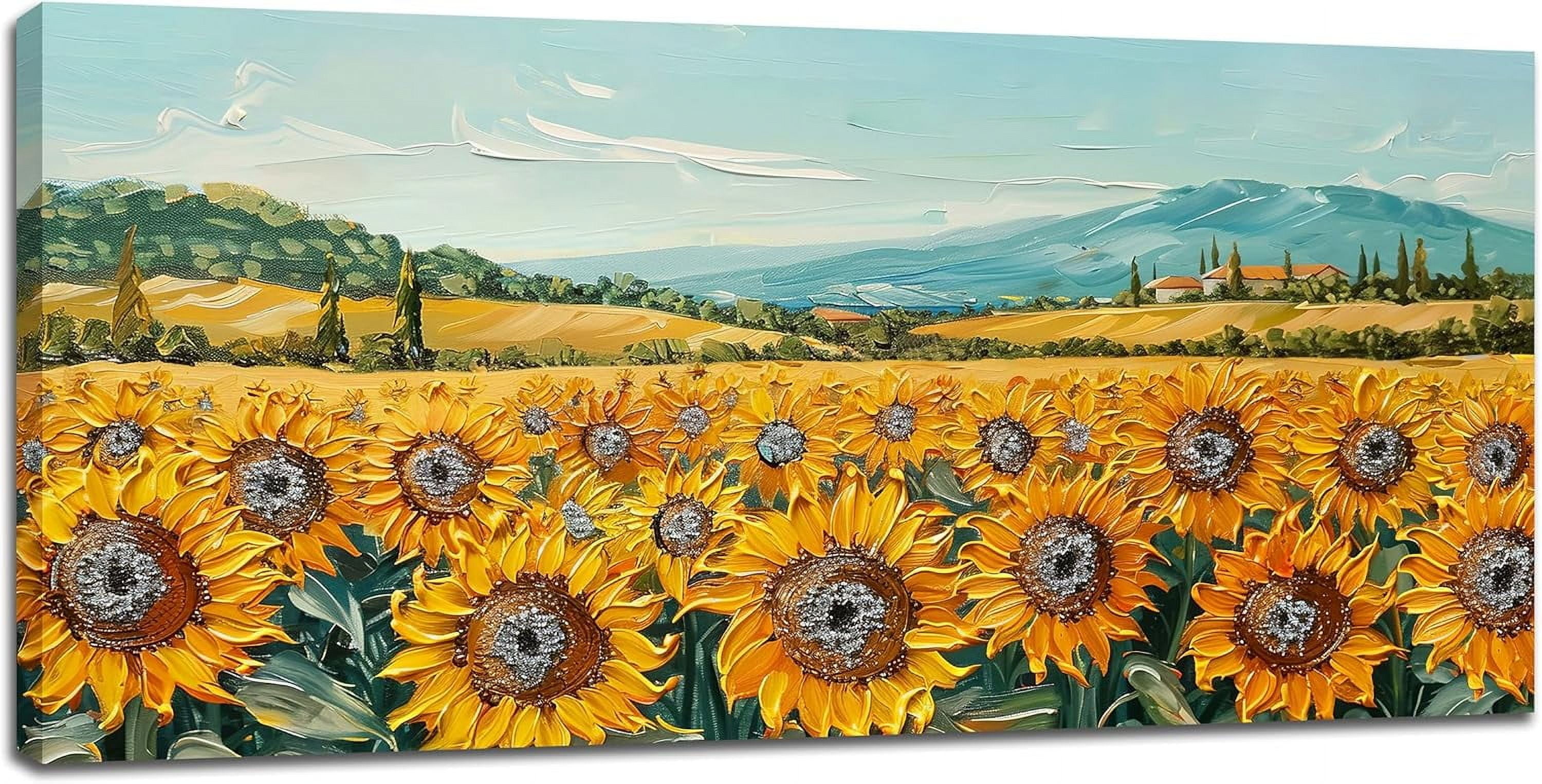 AXXPosters-Sunflower Large Canvas Wall Art Country Yellow Pictures Wall ...