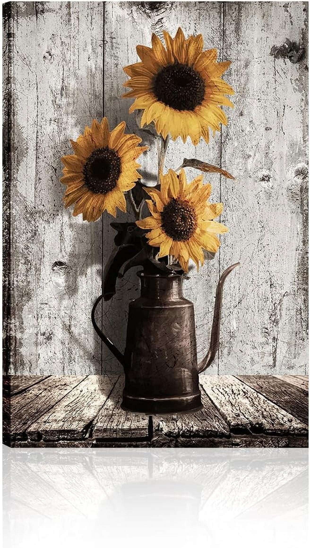 AXXPosters-Sunflower Pictures Farmhouse Wall Art: Rustic Sunflower ...