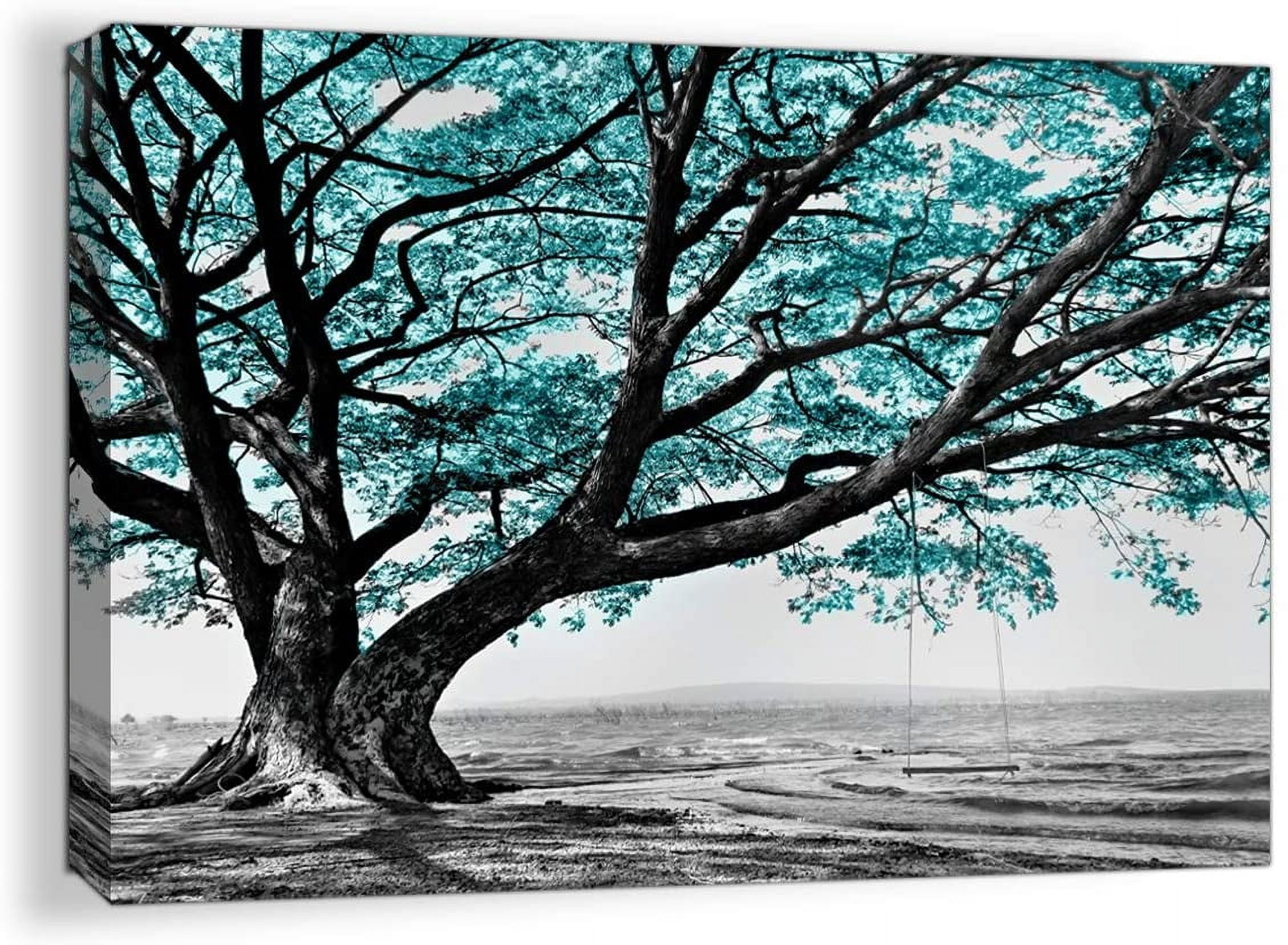 AXXPosters-Teal Rustic Bathroom Decor for the Home Bedroom Black and ...