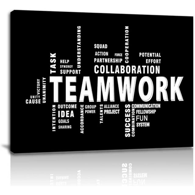 AXXPosters-Teamwork Canvas Wall Art - Large Motivational Quotes Artwork ...