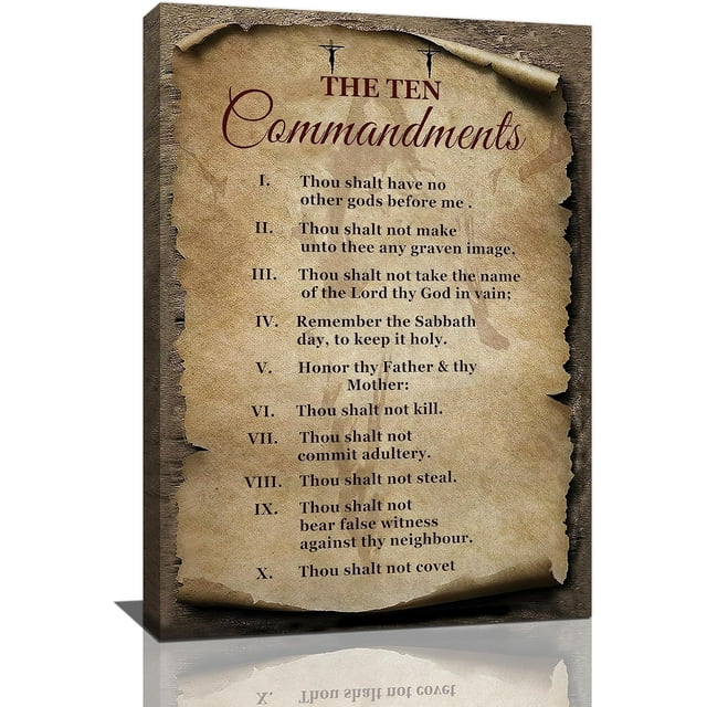 AXXPosters-The Ten Commandments Wall Art 10 Commandments Bible Verse ...
