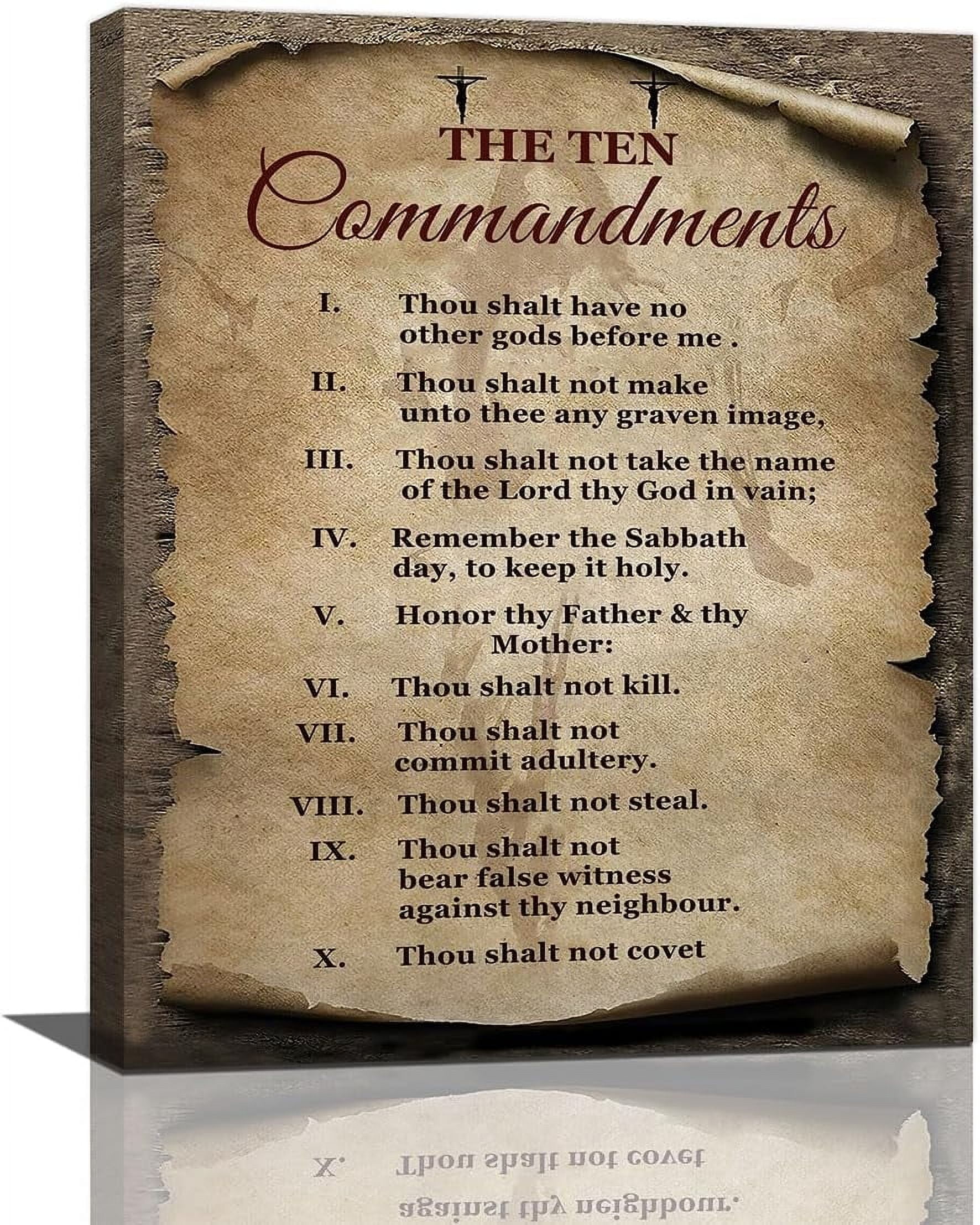 AXXPosters-The Ten Commandments Wall Art 10 Commandments Bible Verse ...