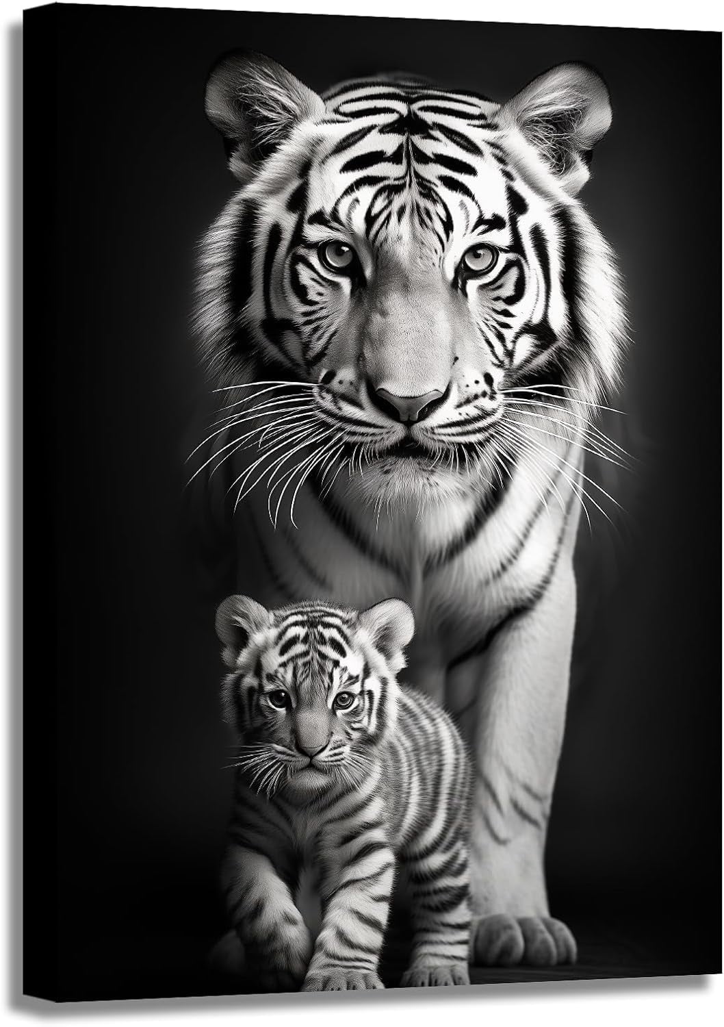 AXXPosters Tiger Family Canvas Wall Art Tiger Baby Tiger Mom Poster ...