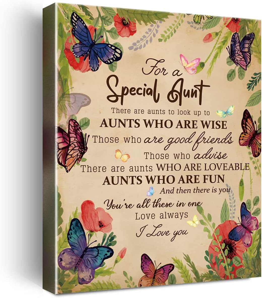 AXXPosters-To My Aunt Saying -Hangable Canvas Poem Prints Framed Poster ...