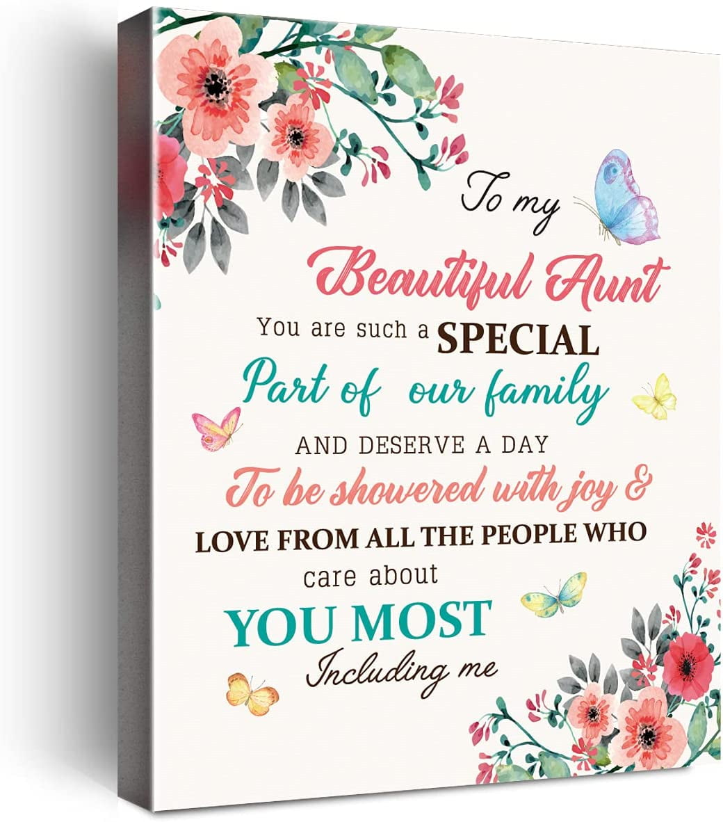 AXXPosters-To My Aunt Saying -Hangable Canvas Poem Prints Framed Poster ...