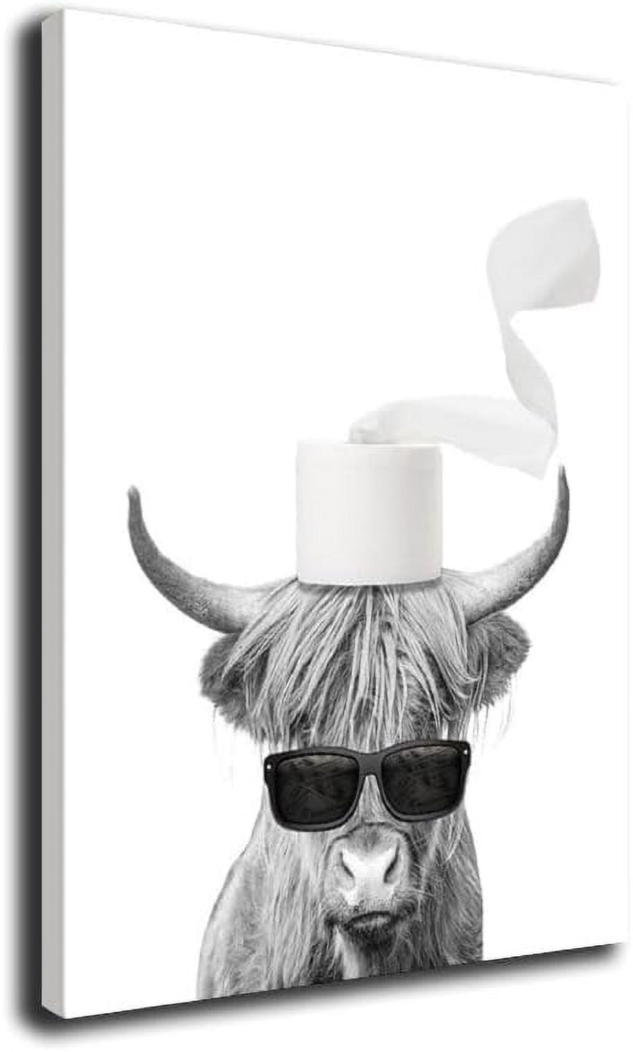AXXPosters Toilet Paper On Head,Funny Animal Prints, Vintage Black and ...