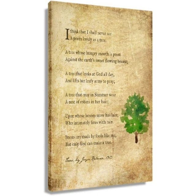 AXXPosters-Trees Poem Quote Wall Art Prints Vintage Pictures Modern ...