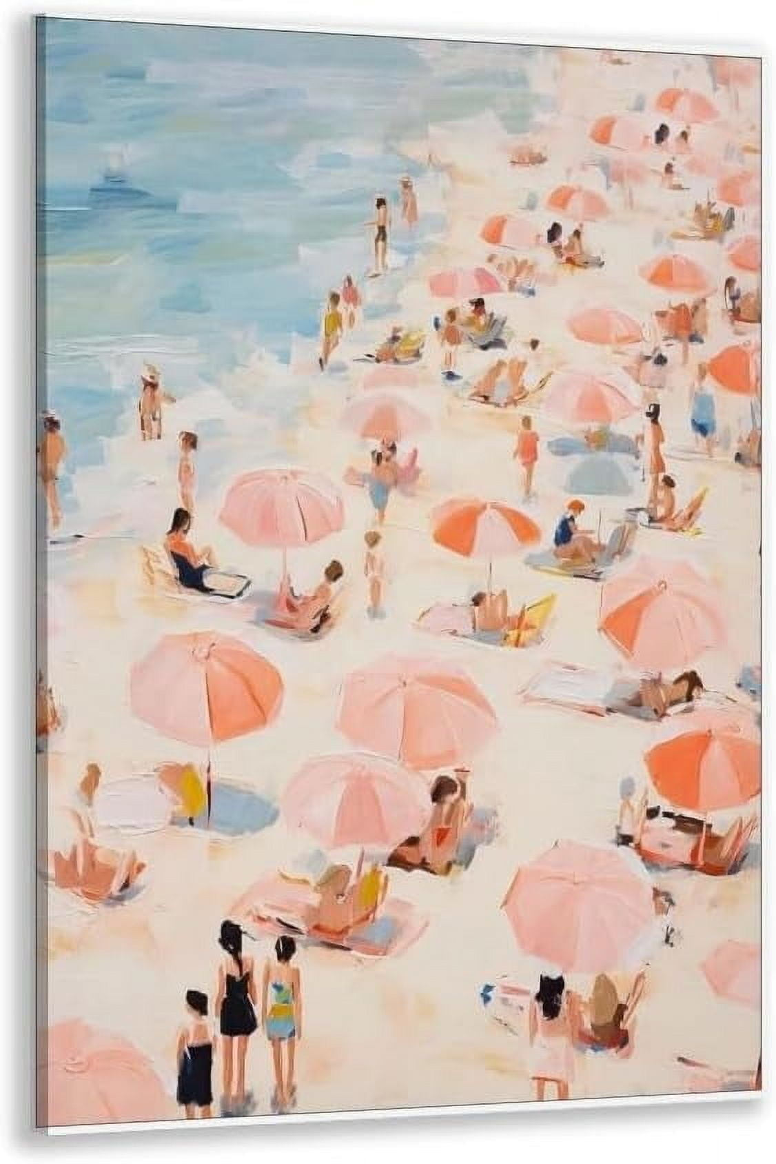 AXXPosters Trendy Blue and Pink Coastal Canvas Wall Art Coastal Cowgirl ...