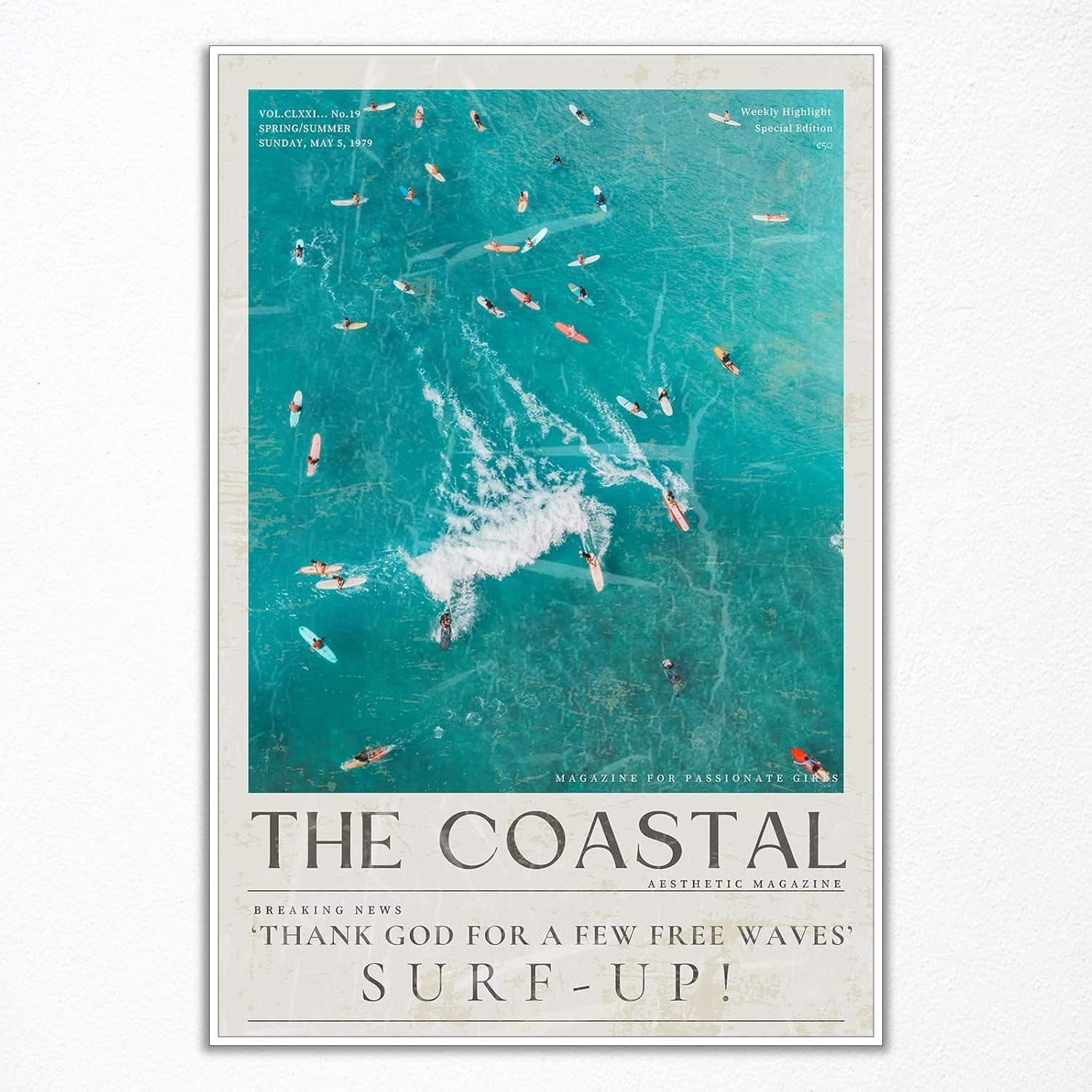 AXXPosters Trendy Coastal Canvas Wall Art, Coastal Cowgirl Aesthetic ...