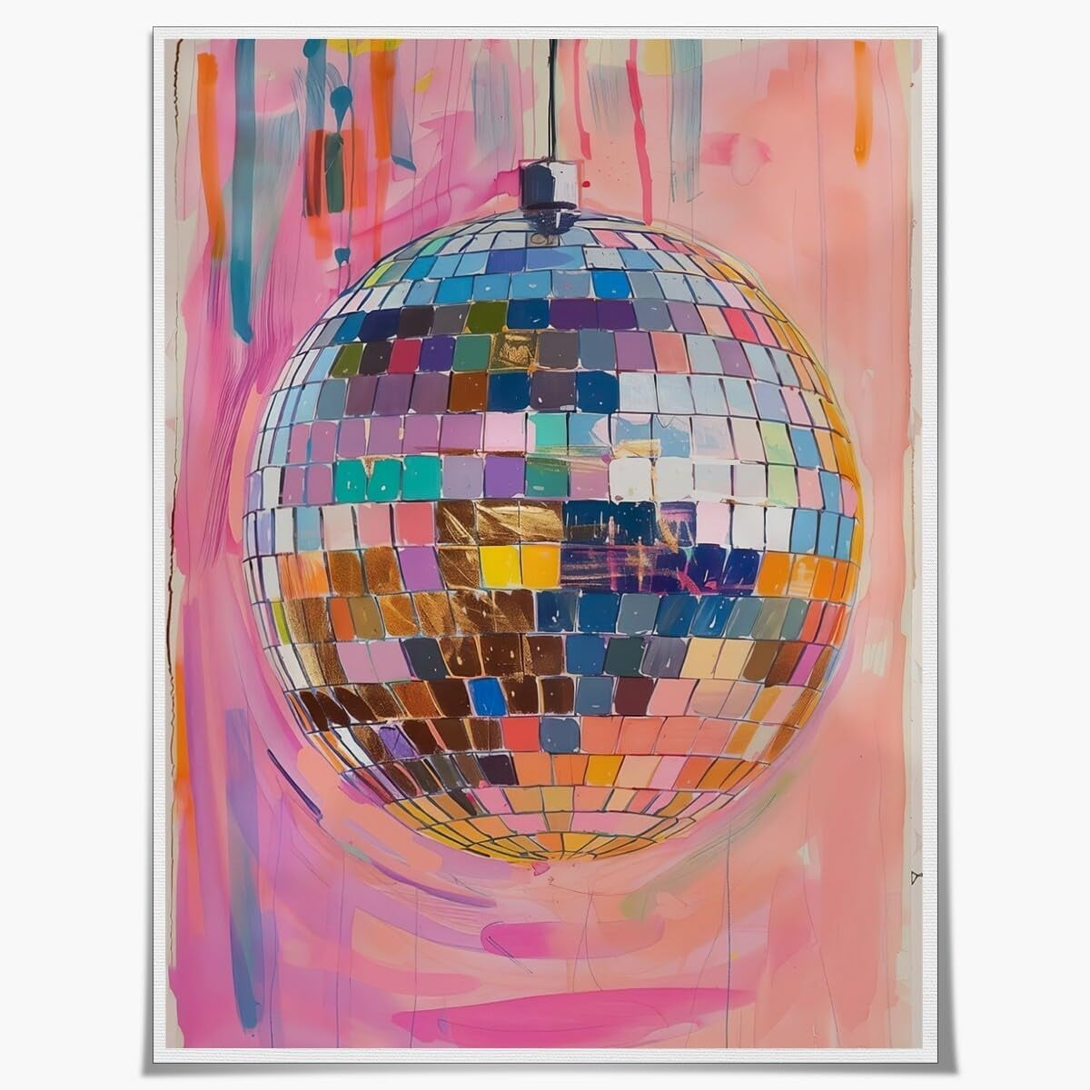 AXXPosters Trendy Disco Ball Painting Poster Disco Ball Posters ...