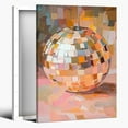 AXXPosters Trendy Orange Wall Art Funky Silver Disco Textured Art Bar ...