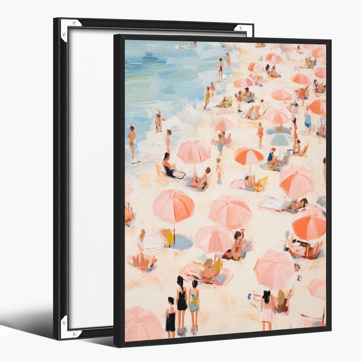 AXXPosters Trendy Pink Coastal Canvas Wall Art Coastal Cowgirl ...