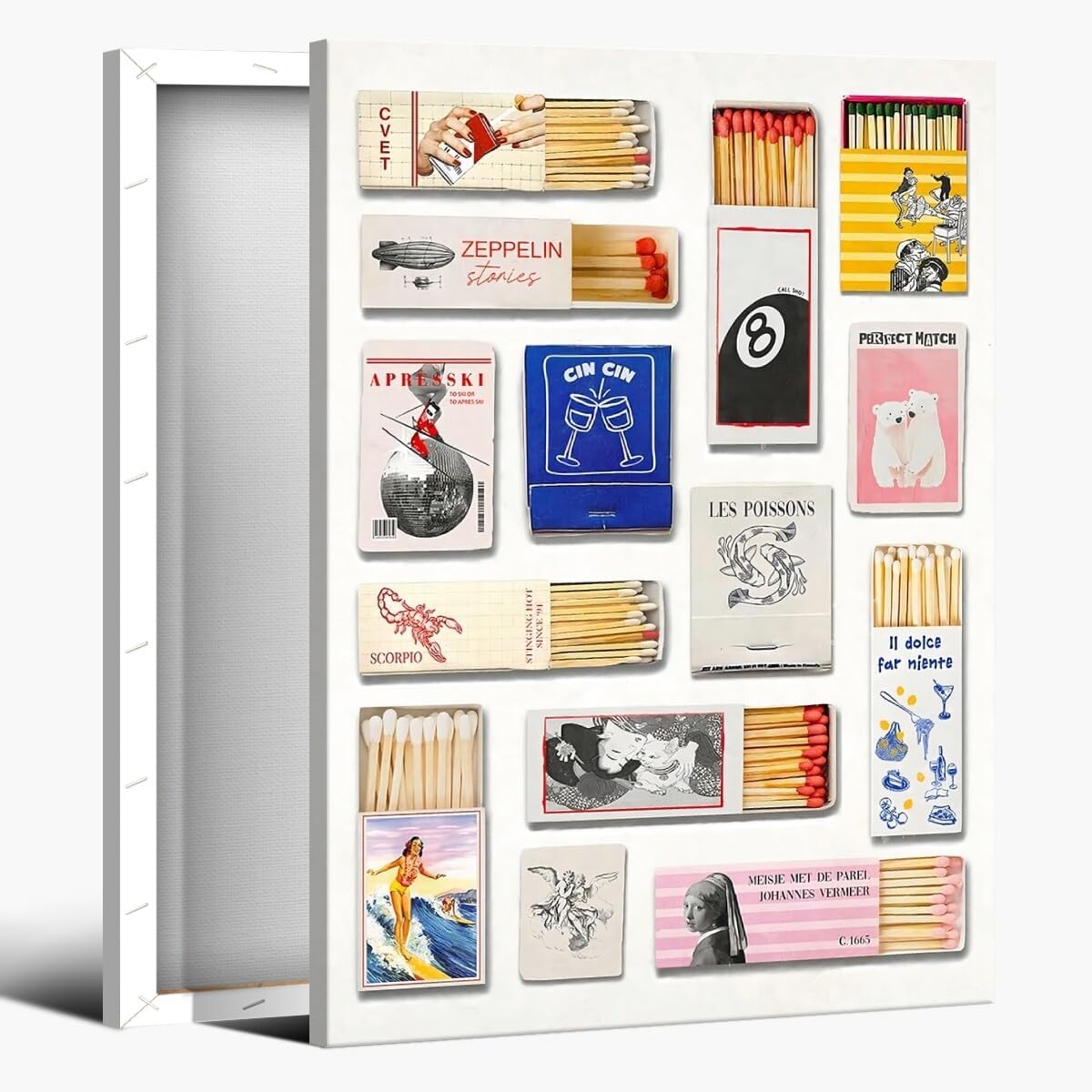AXXPosters Trendy Preppy Matchbox Posters,Funky Vintage Matchbook ...